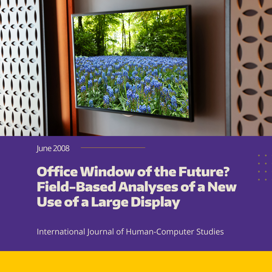 Office Window of the Future?—Field-Based Analyses of a New Use of a ...